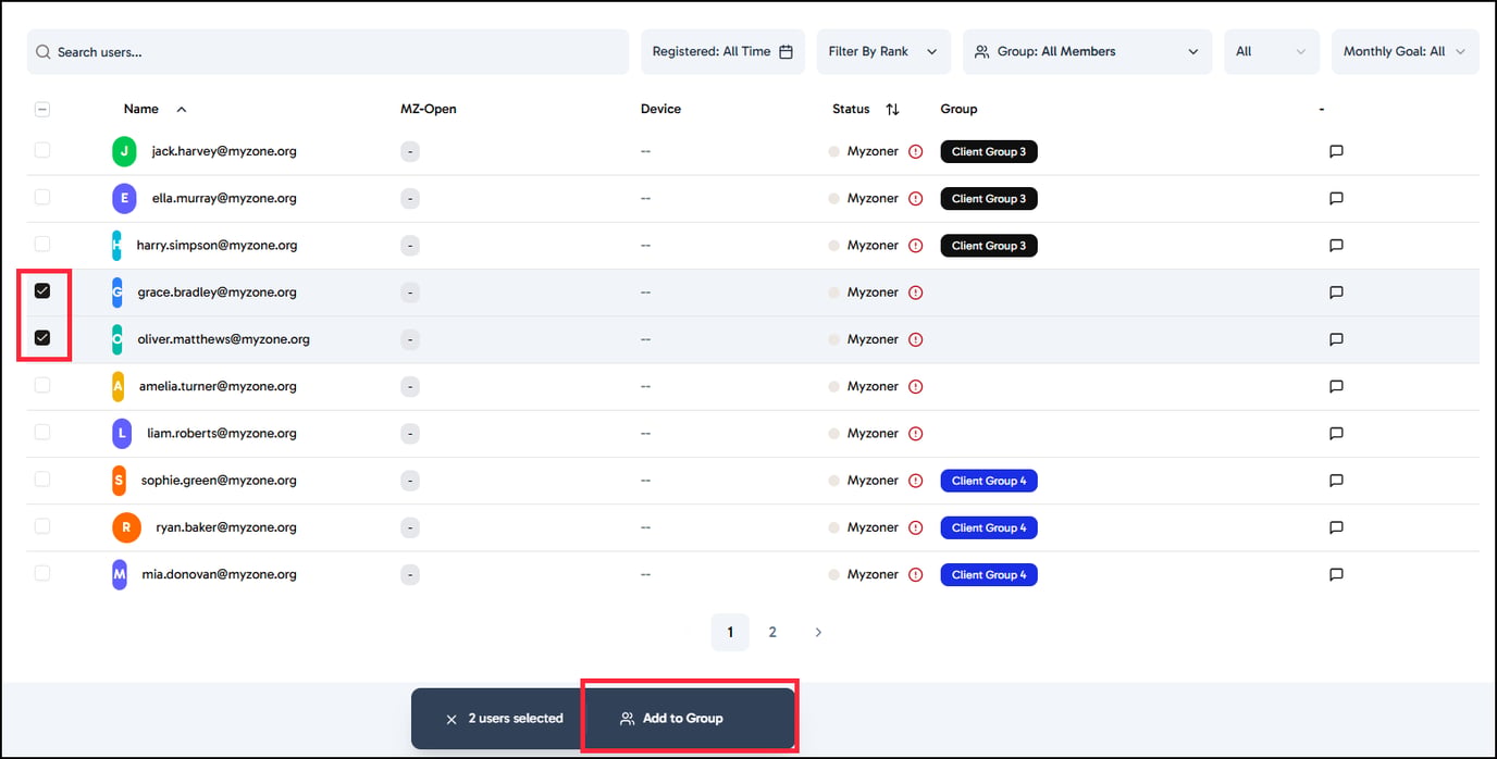 How to Create Groups within Myzone Users