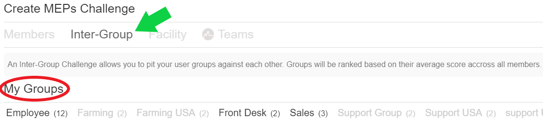 Myzone Inter-Group Challenges