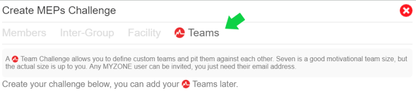 How to create a Myzone Team Challenge